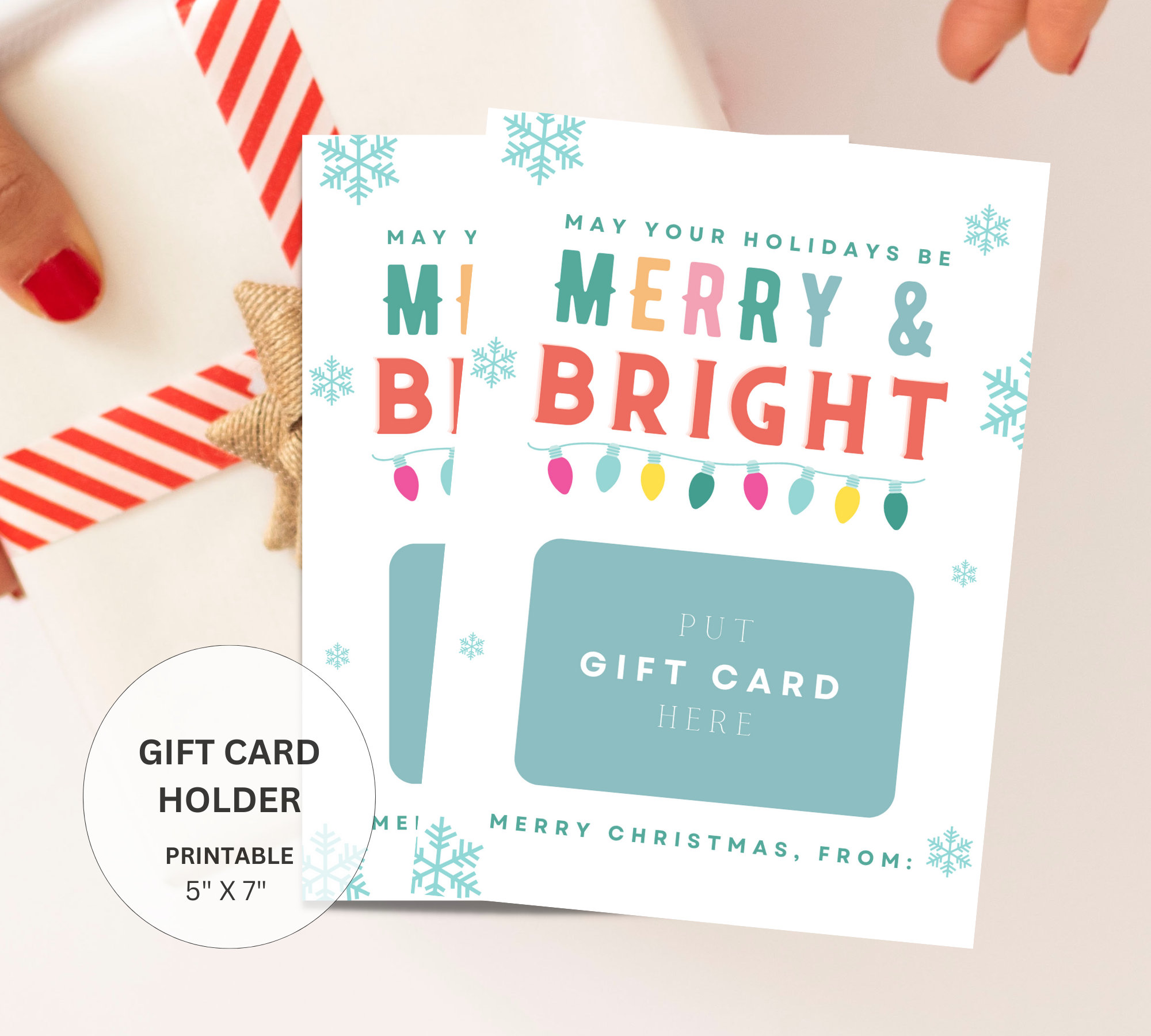 Holiday Gift Card Holder, Printable Gift Card BUNDLE, Gift Certificates ...