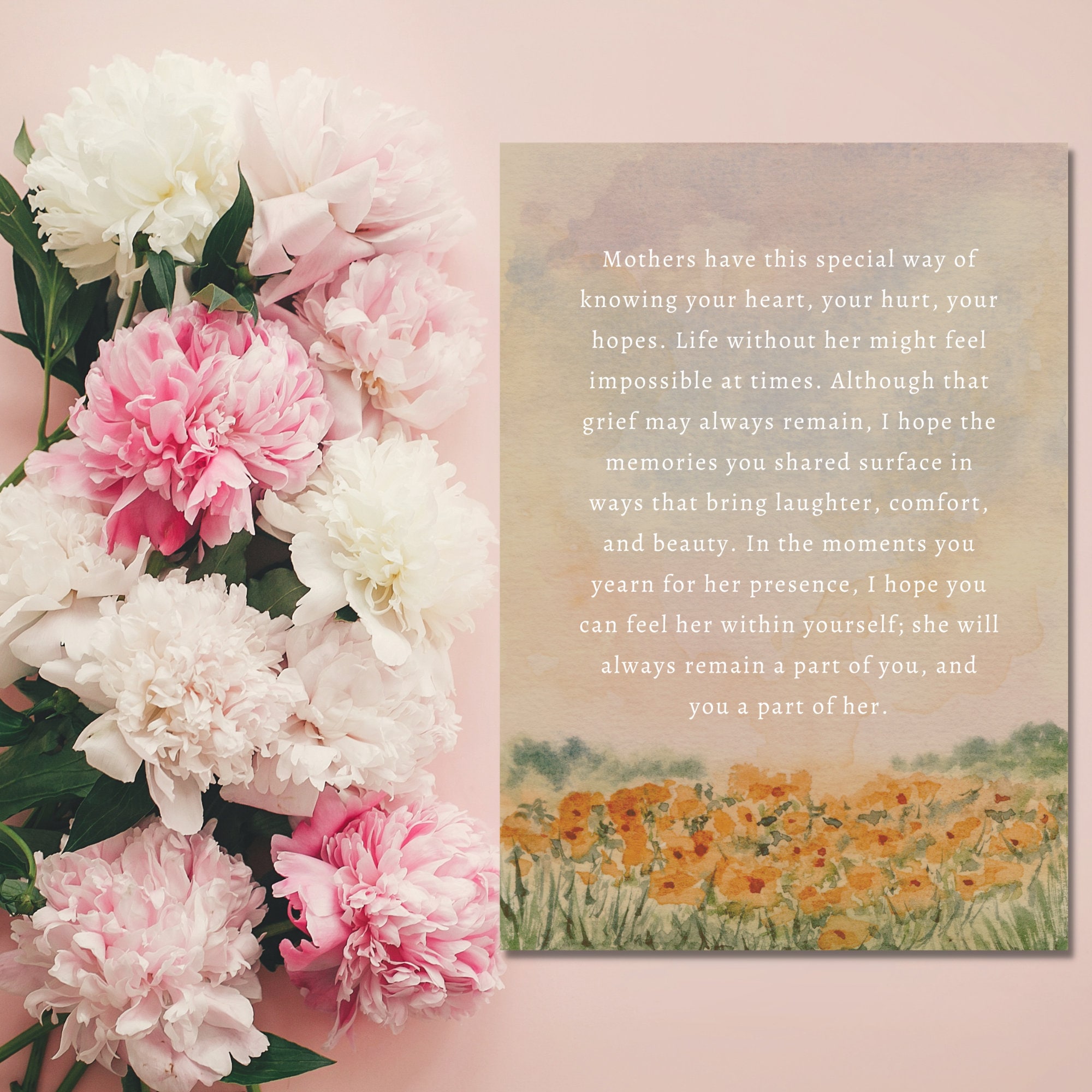 Loss of Mother Sympathy Card, Mother's Day Cards, Friends Loss of ...