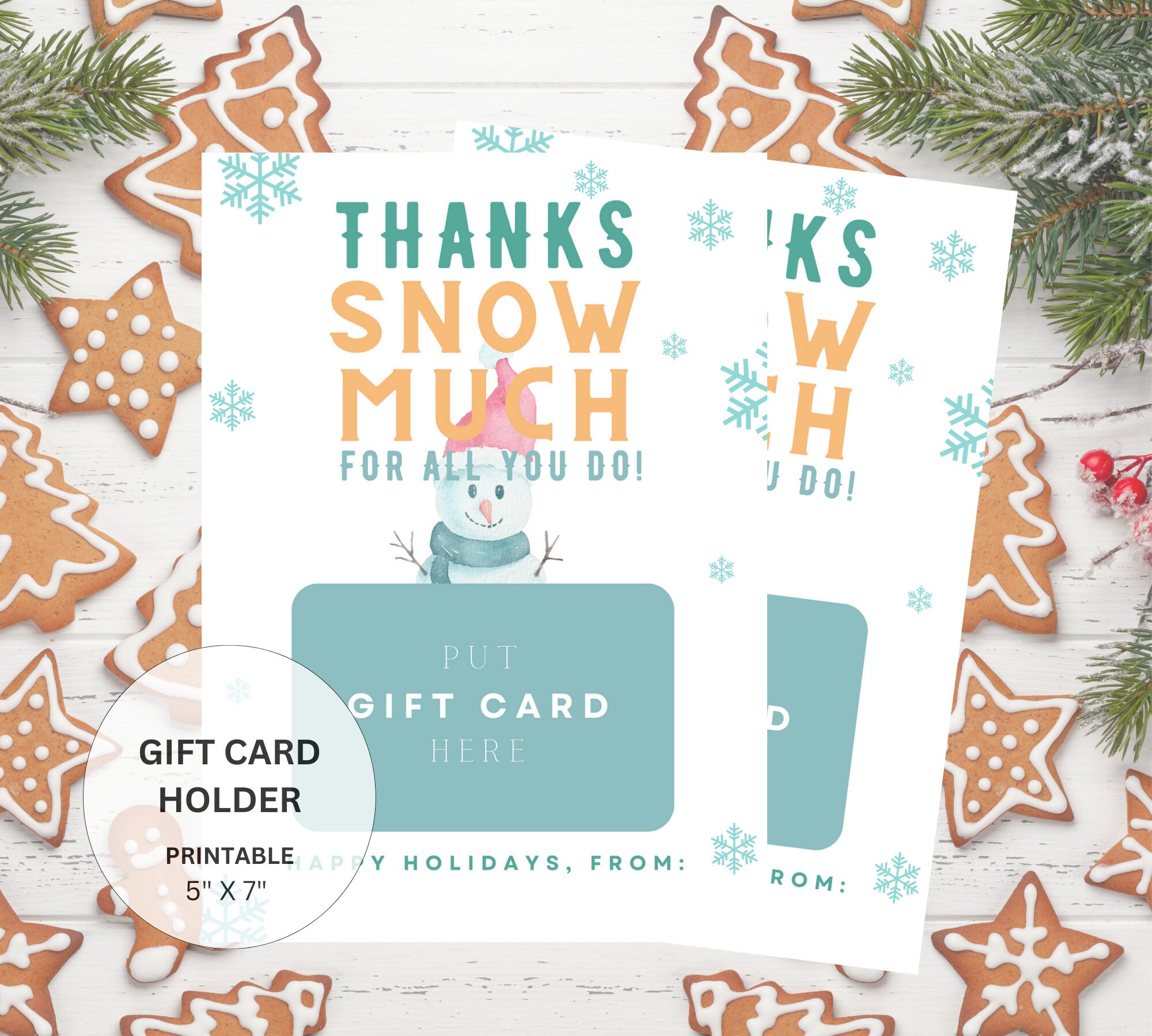 Holiday Gift Card Holder, Printable Gift Card BUNDLE, Gift Certificates ...