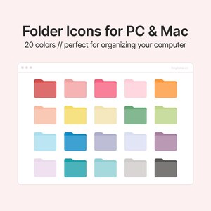 40 Bright Desktop Folder Icons for Mac & PC Mac Icons Windows Icons ...