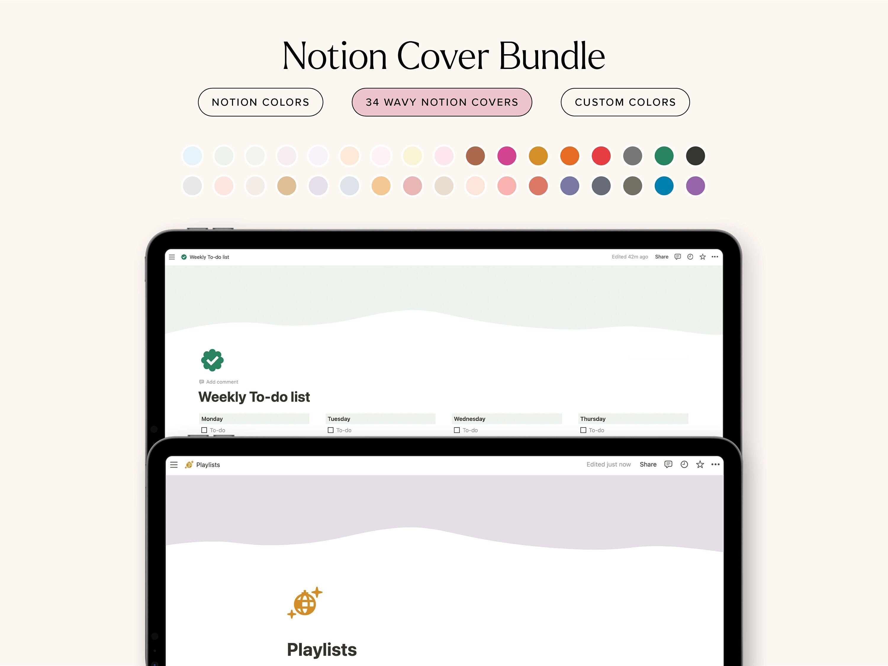 Notion Cover Bundle 34 Wavy Notion Covers - Etsy