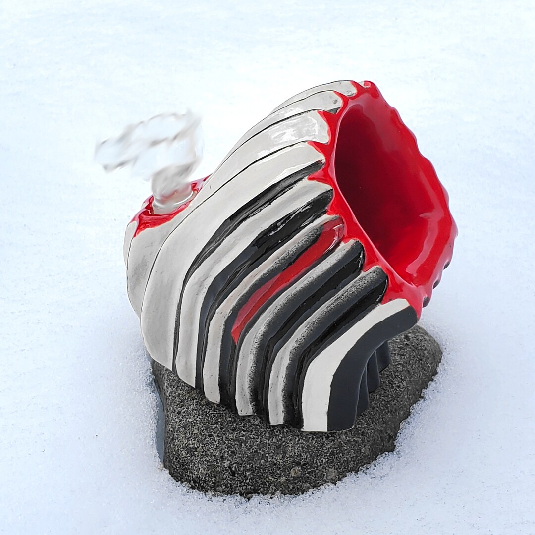 ROOT #17: the Hunger ~ Black, White, and Red Fully Glazed Portable ...