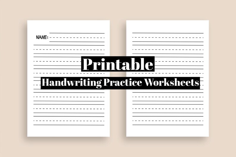 Blank Handwriting Practice Worksheets, Children's Template, Classroom ...