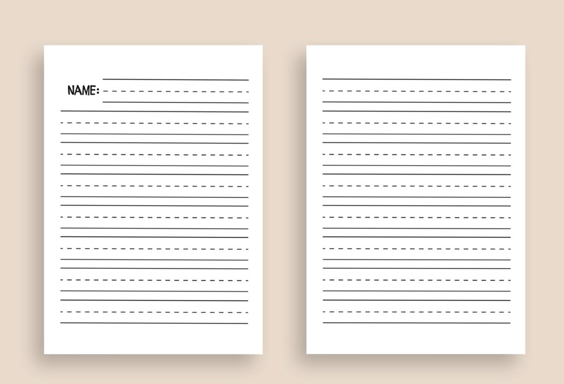 Blank Handwriting Practice Worksheets, Children's Template, Classroom ...
