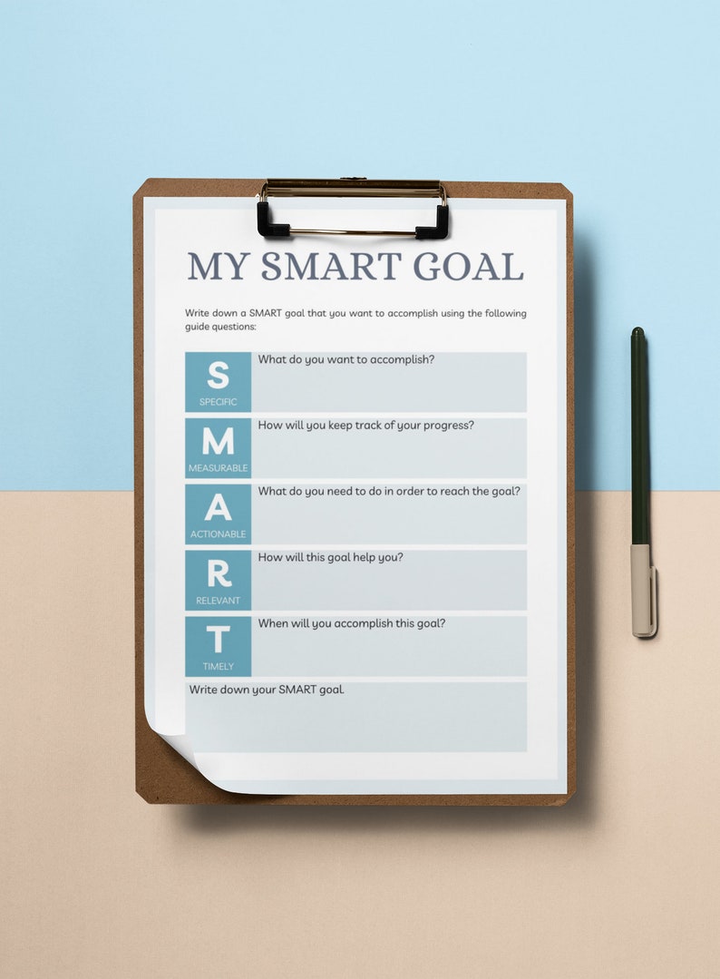 SMART Goals Acronym Planner, Instant Download, Printable Goals Planner ...