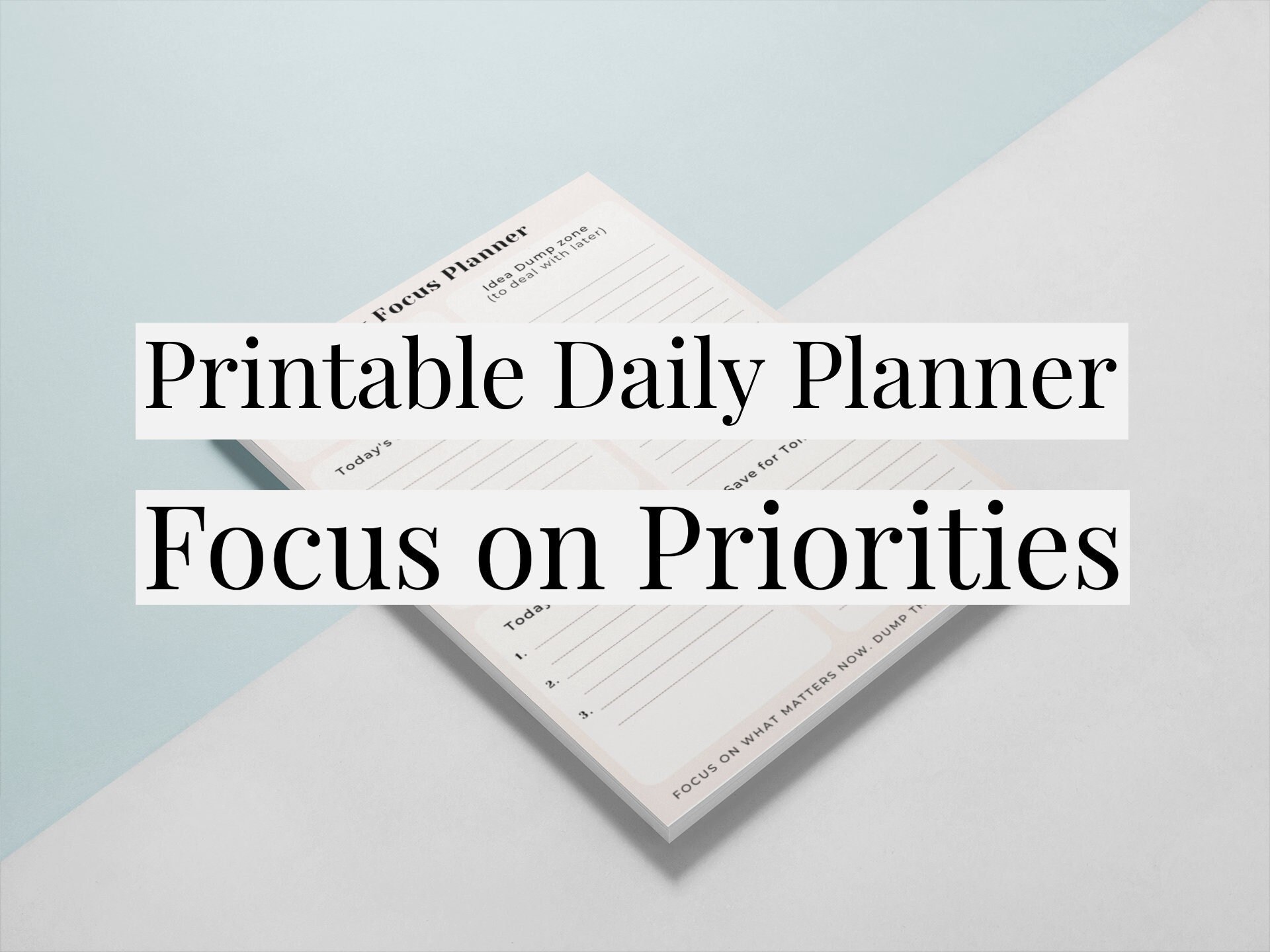 Focus Planner, Goal and Priority Focused Planner, Download and Print 8. ...