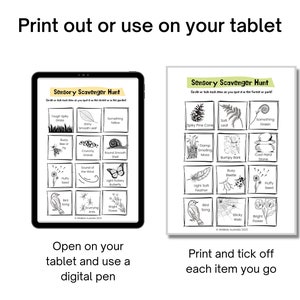 Printable Sensory Scavenger Hunt Bundle, Kids Scavenger Hunt, Sensory ...