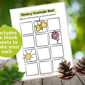 Printable Sensory Scavenger Hunt Bundle, Kids Scavenger Hunt, Sensory ...
