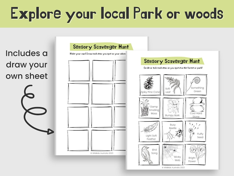 Printable Sensory Scavenger Hunt for the Park, Garden, Backyard or ...