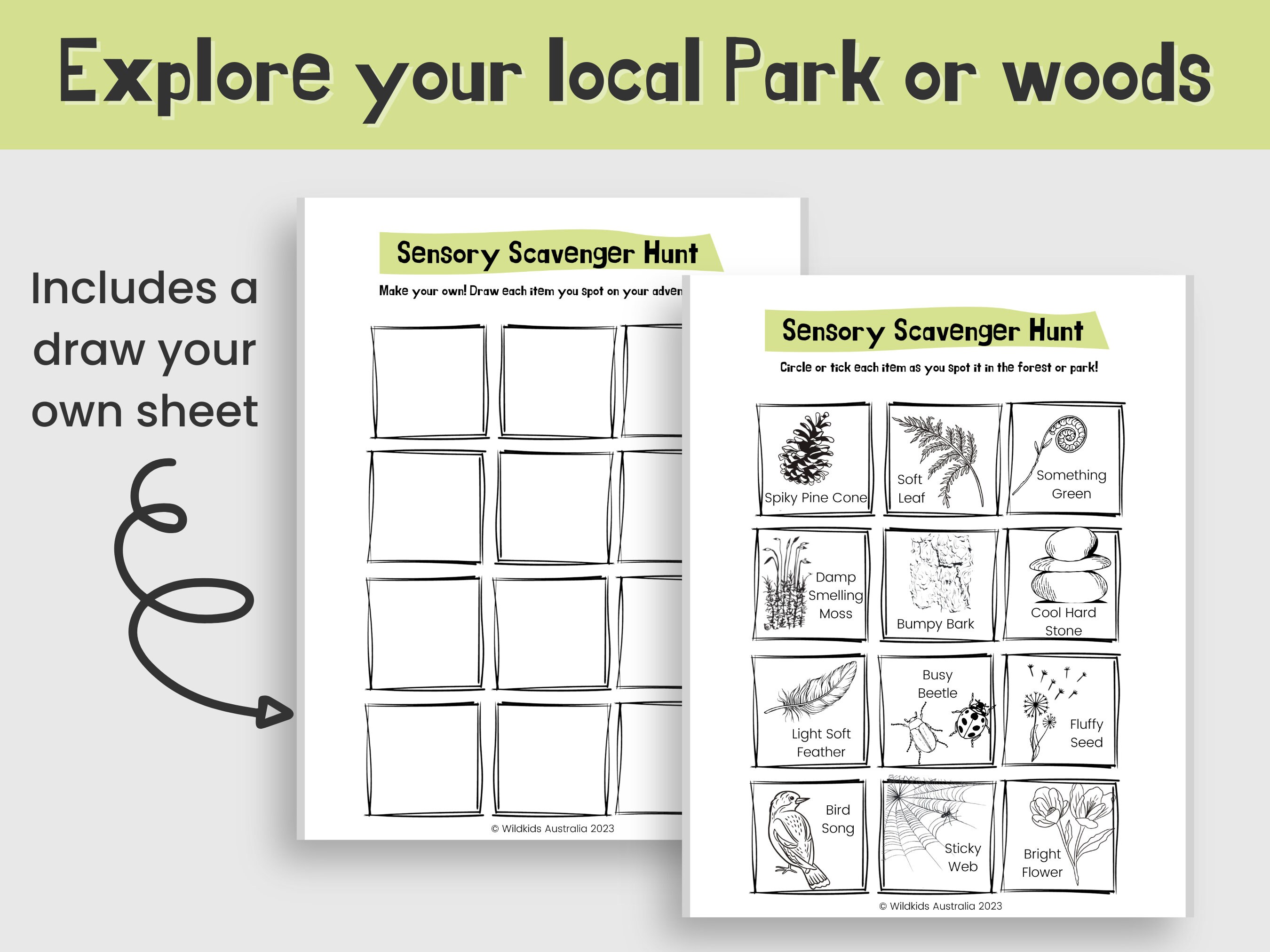 Printable Sensory Scavenger Hunt for the Park, Garden, Backyard or ...