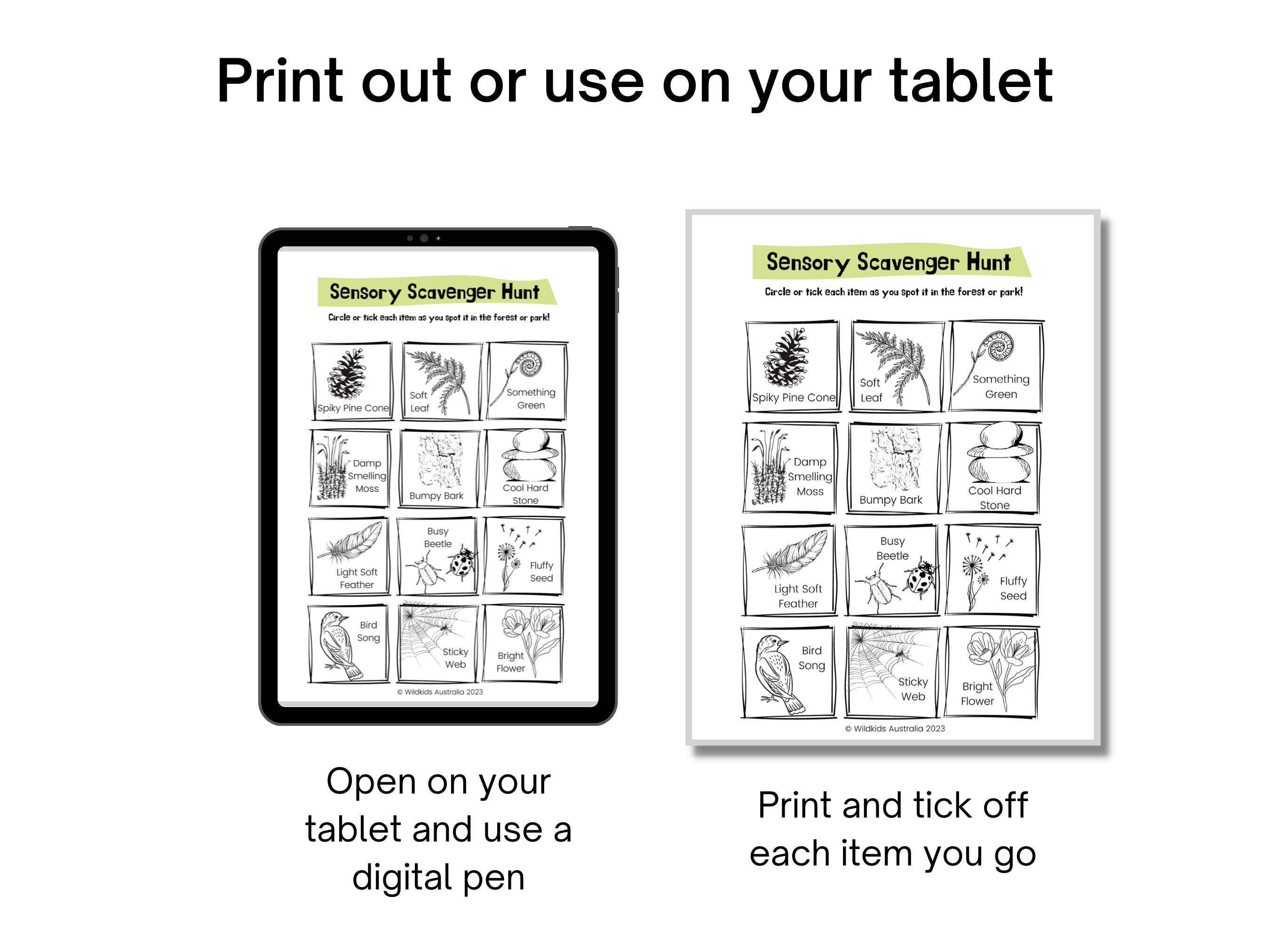 Printable Sensory Scavenger Hunt for the Park, Garden, Backyard or ...