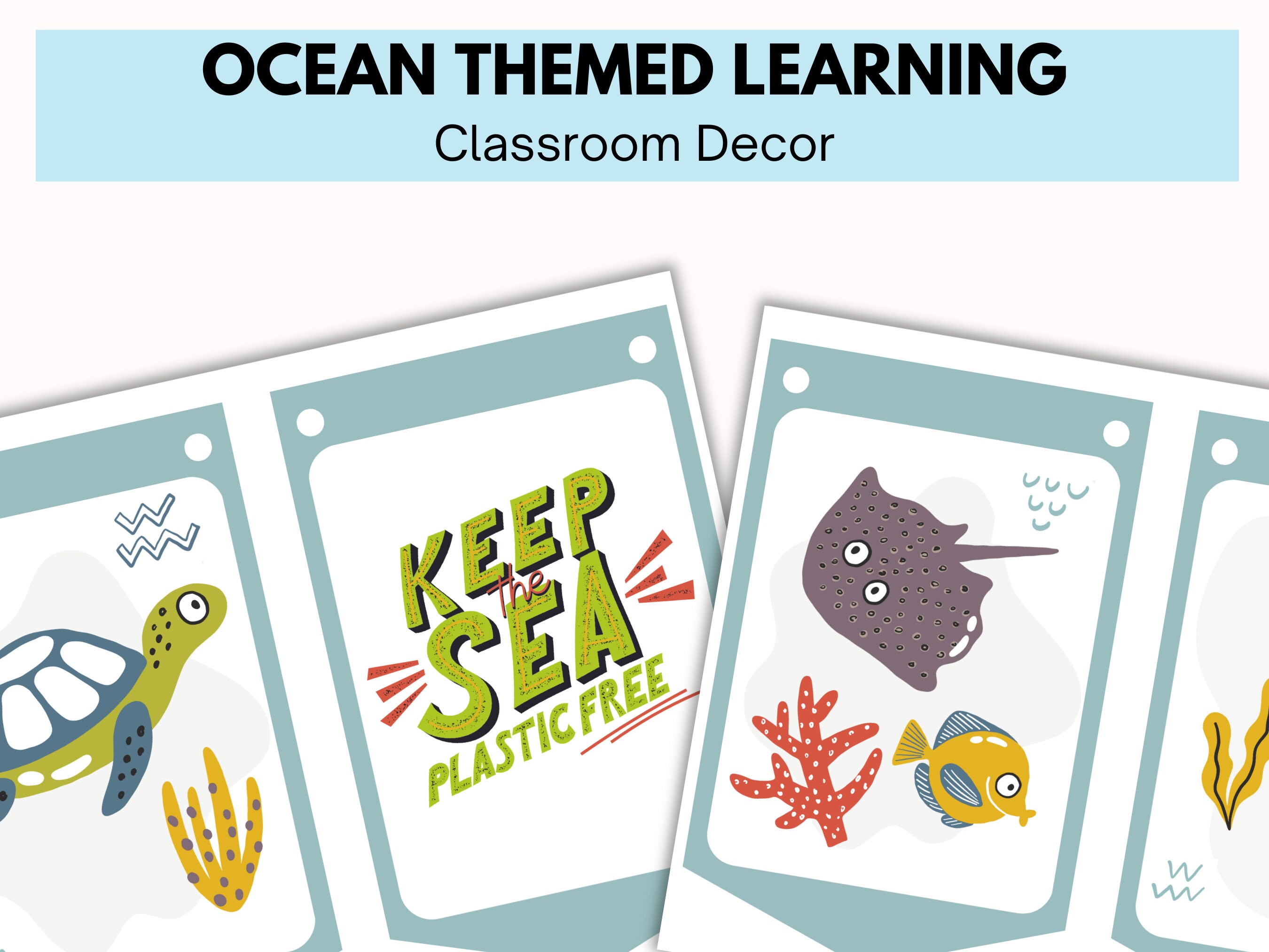 Ocean Themed Bunting, Classroom Decor, Printable, Perfect for Ocean ...