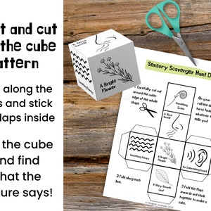 Printable Sensory Scavenger Hunt Cube Game, Kids Scavenger Hunt ...