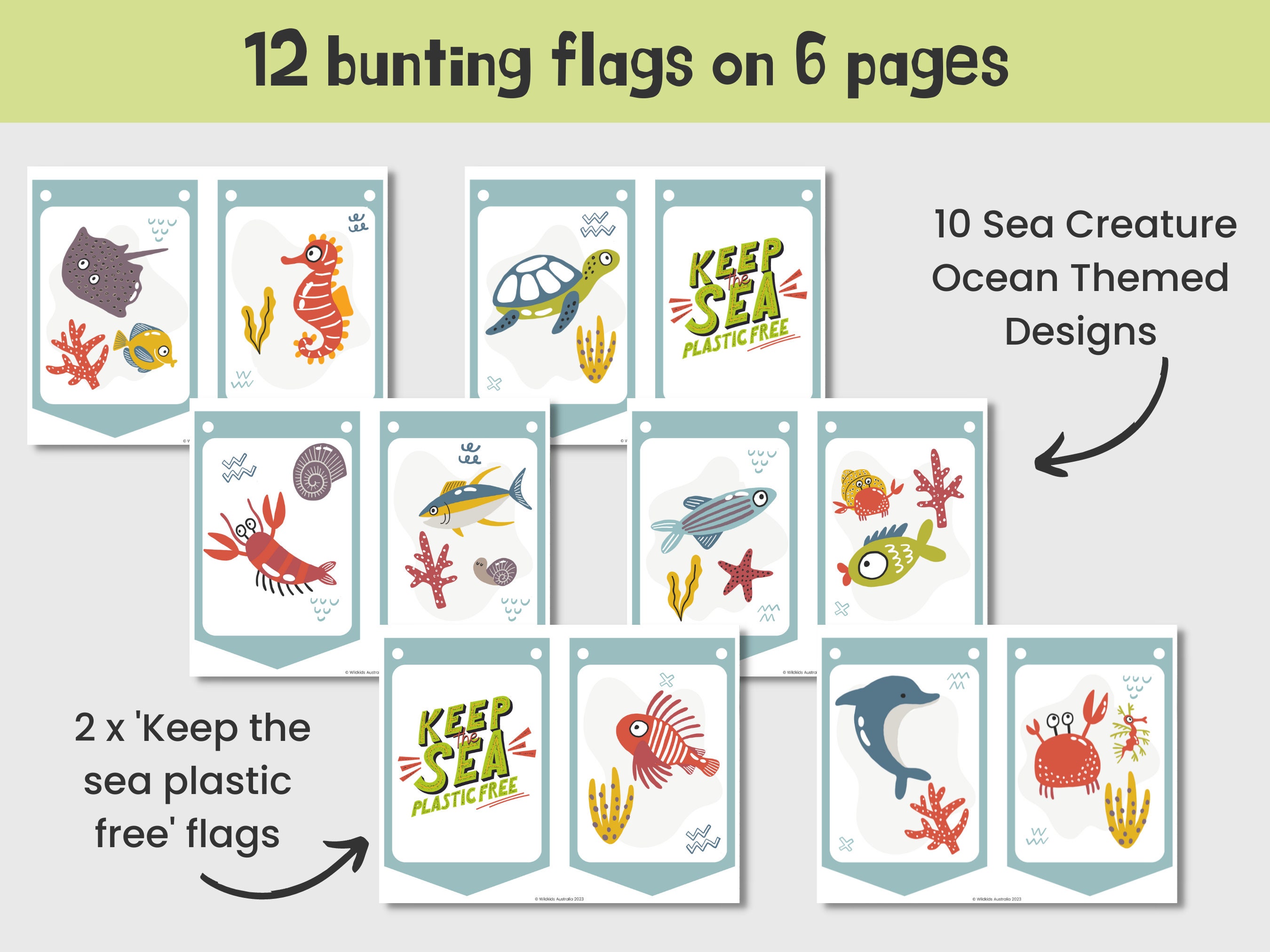 Ocean Themed Bunting, Classroom Decor, Printable, Perfect for Ocean ...