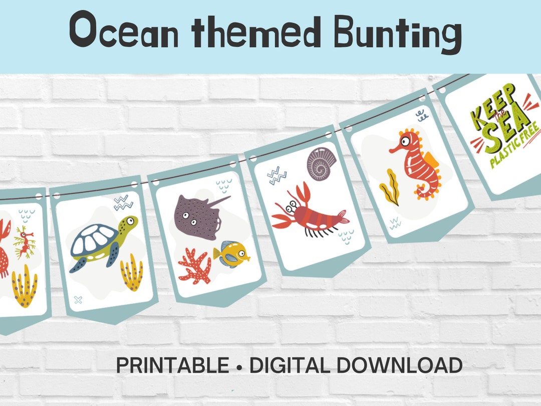 Ocean Themed Bunting, Classroom Decor, Printable, Perfect for Ocean ...