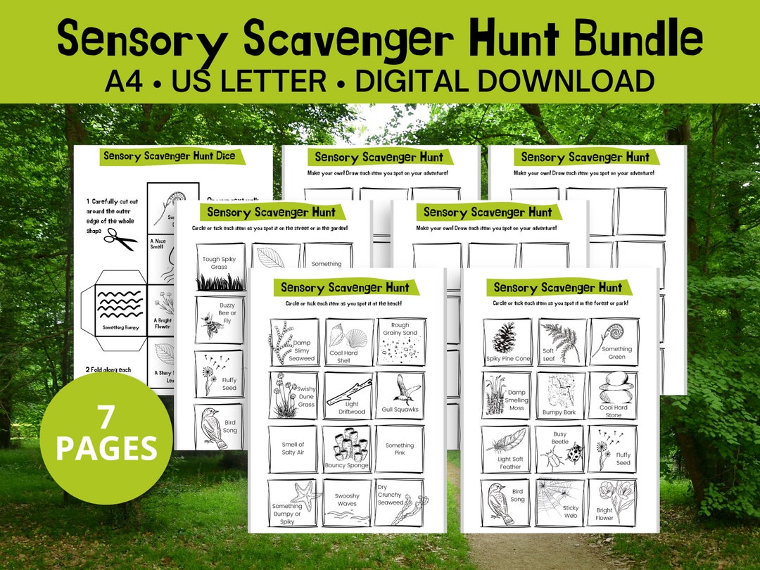 Printable Sensory Scavenger Hunt Bundle Kids Scavenger Hunt - Etsy