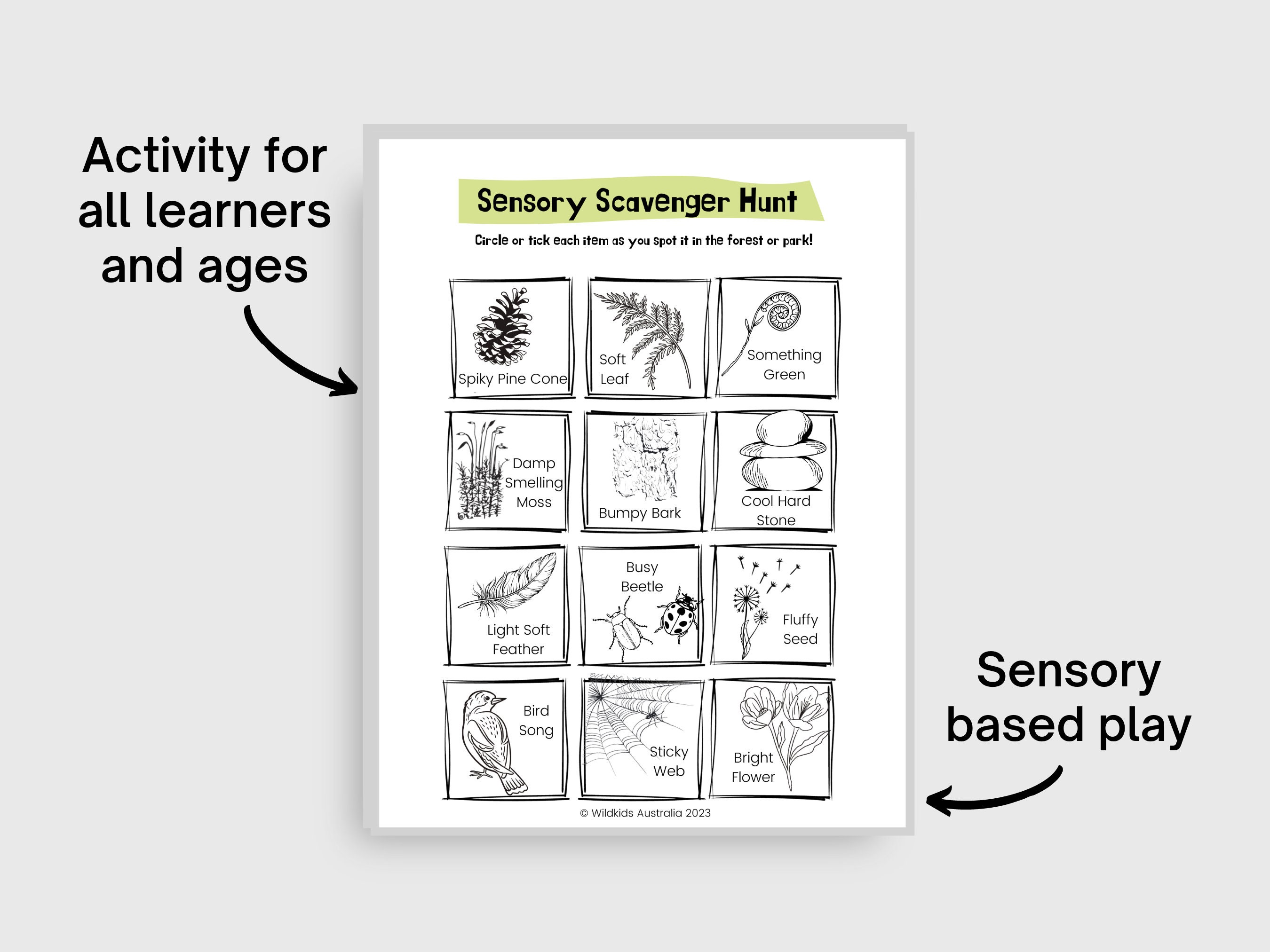 Printable Sensory Scavenger Hunt for the Park, Garden, Backyard or ...