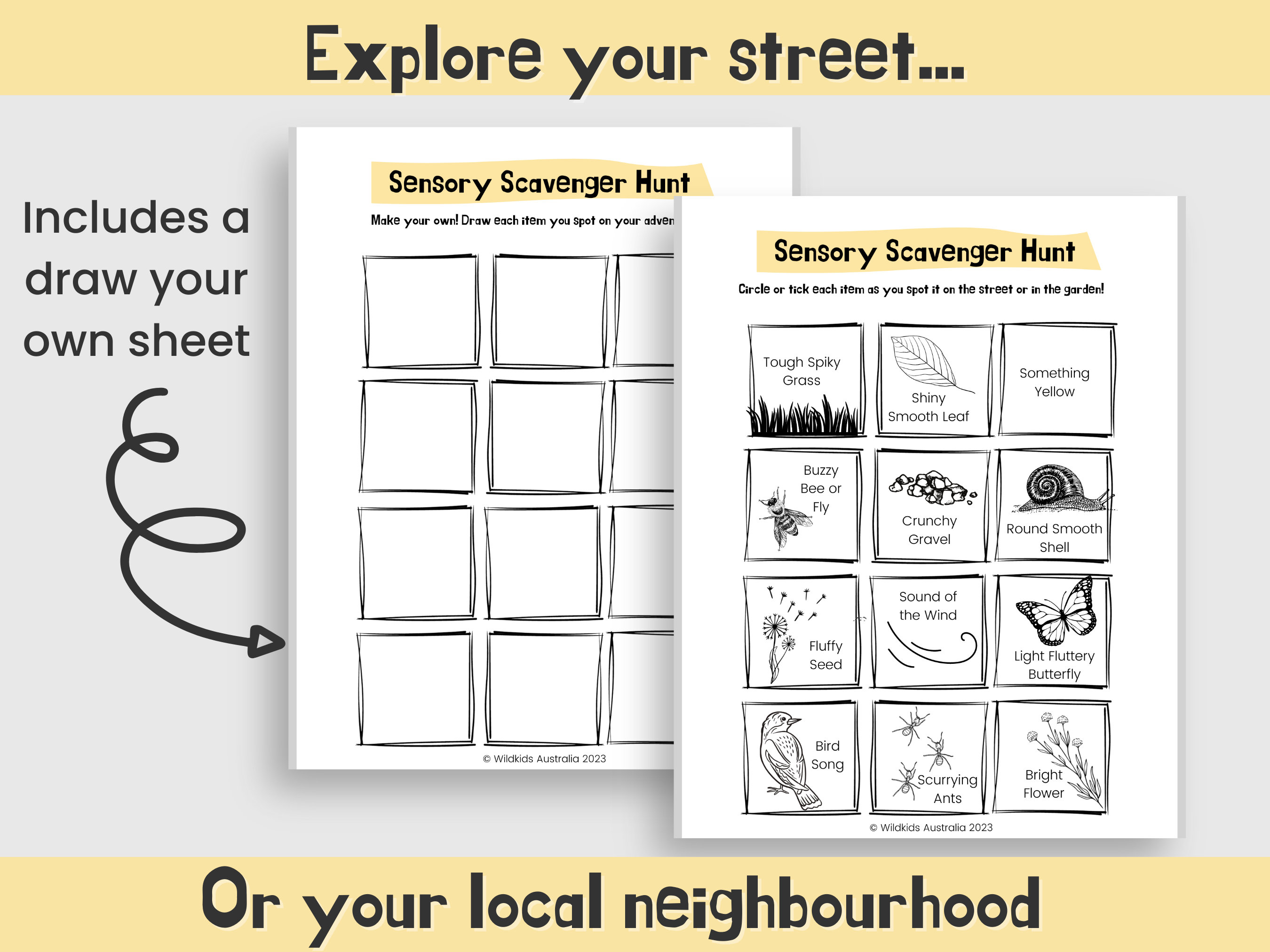Printable Sensory Scavenger Hunt for Your Street, Neighbourhood or City ...