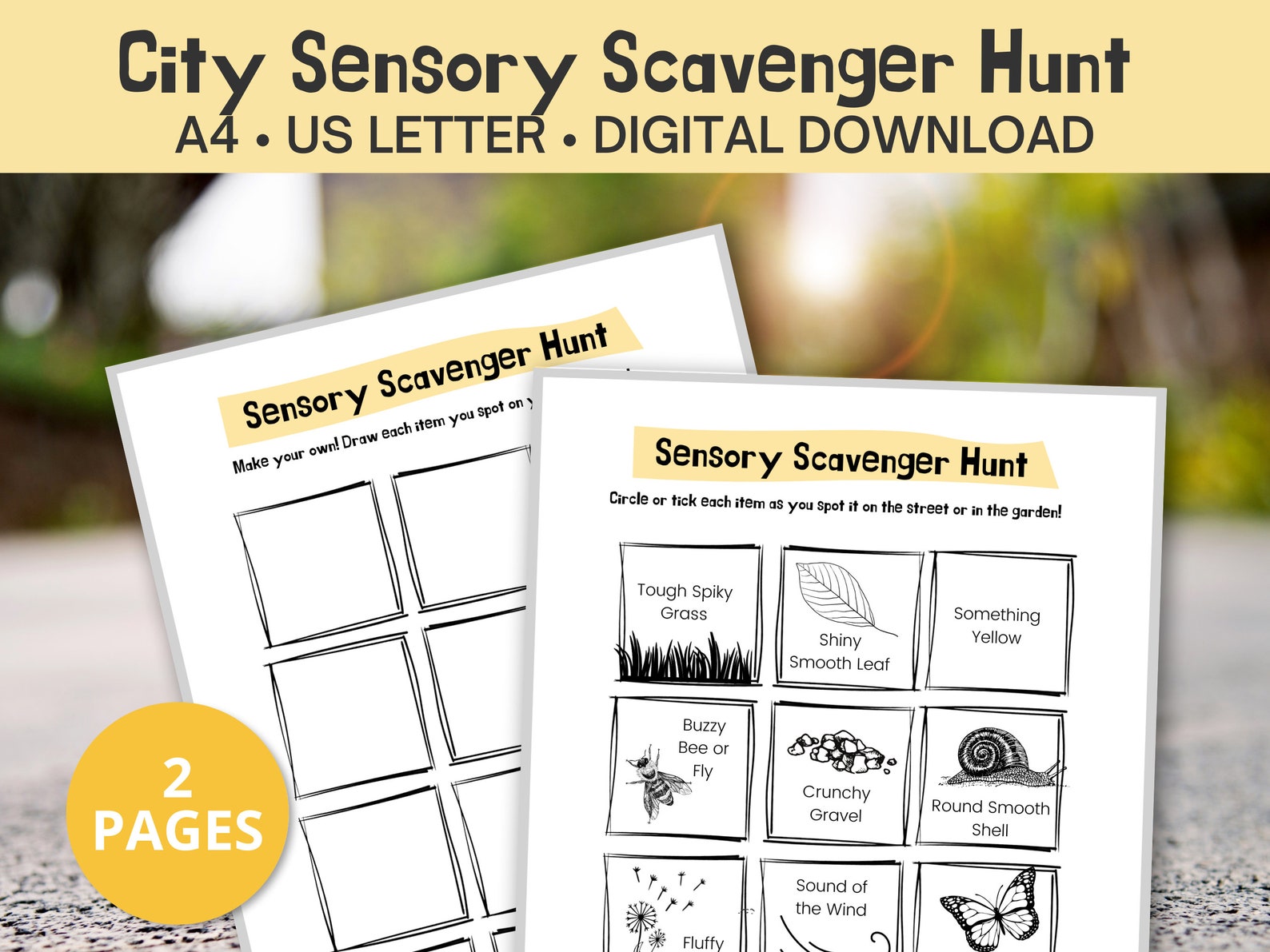 Printable Sensory Scavenger Hunt for Your Street, Neighbourhood or City ...