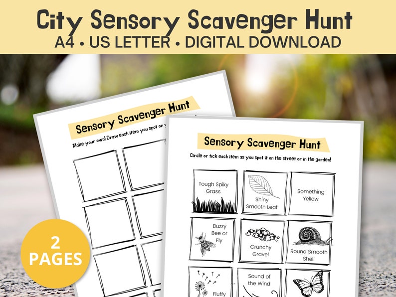 Printable Sensory Scavenger Hunt for Your Street, Neighbourhood or City ...