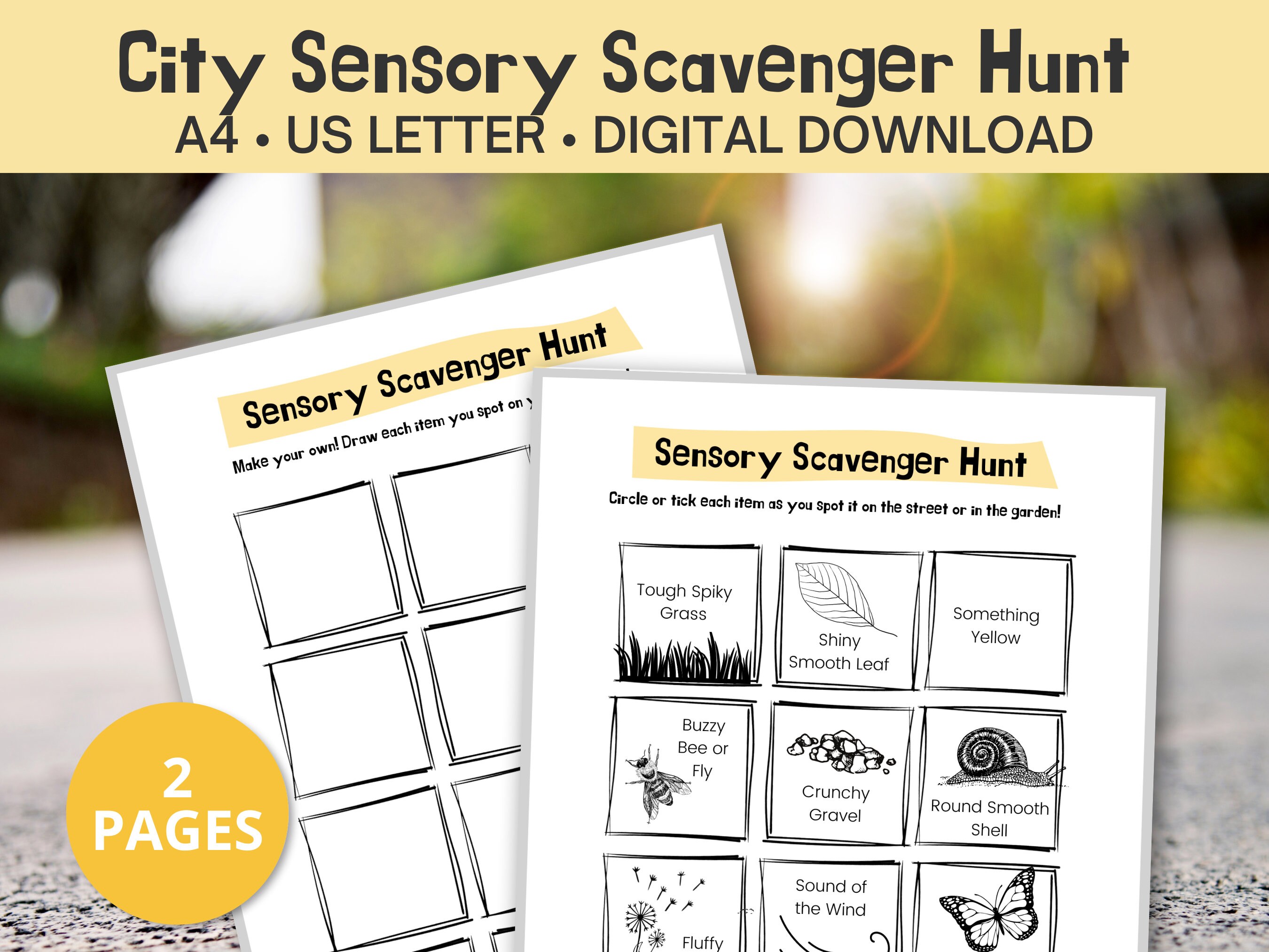 Printable Sensory Scavenger Hunt for Your Street, Neighbourhood or City ...