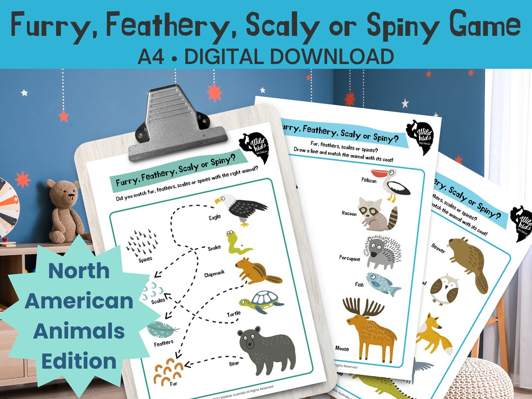 North American Animal Identification Printable: Explore Furry, Feathery ...