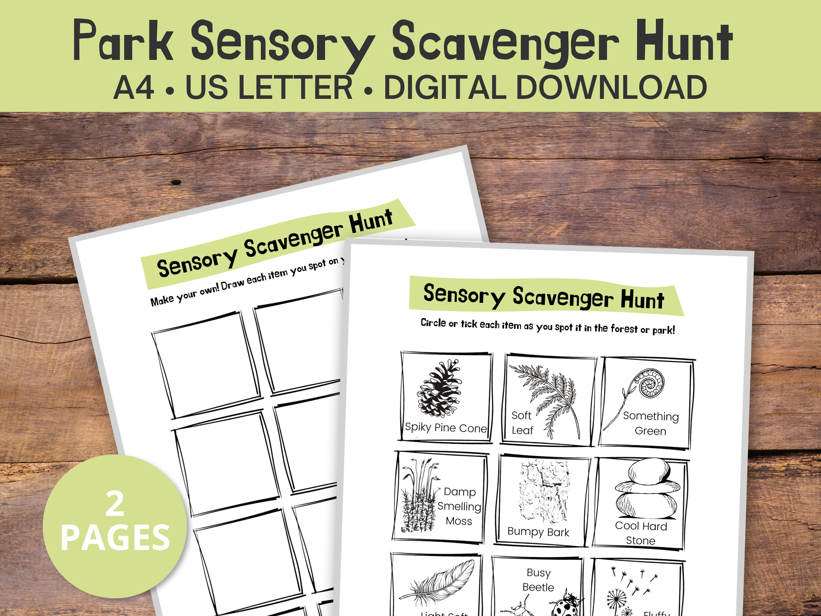 Printable Sensory Scavenger Hunt for the Park, Garden, Backyard or ...