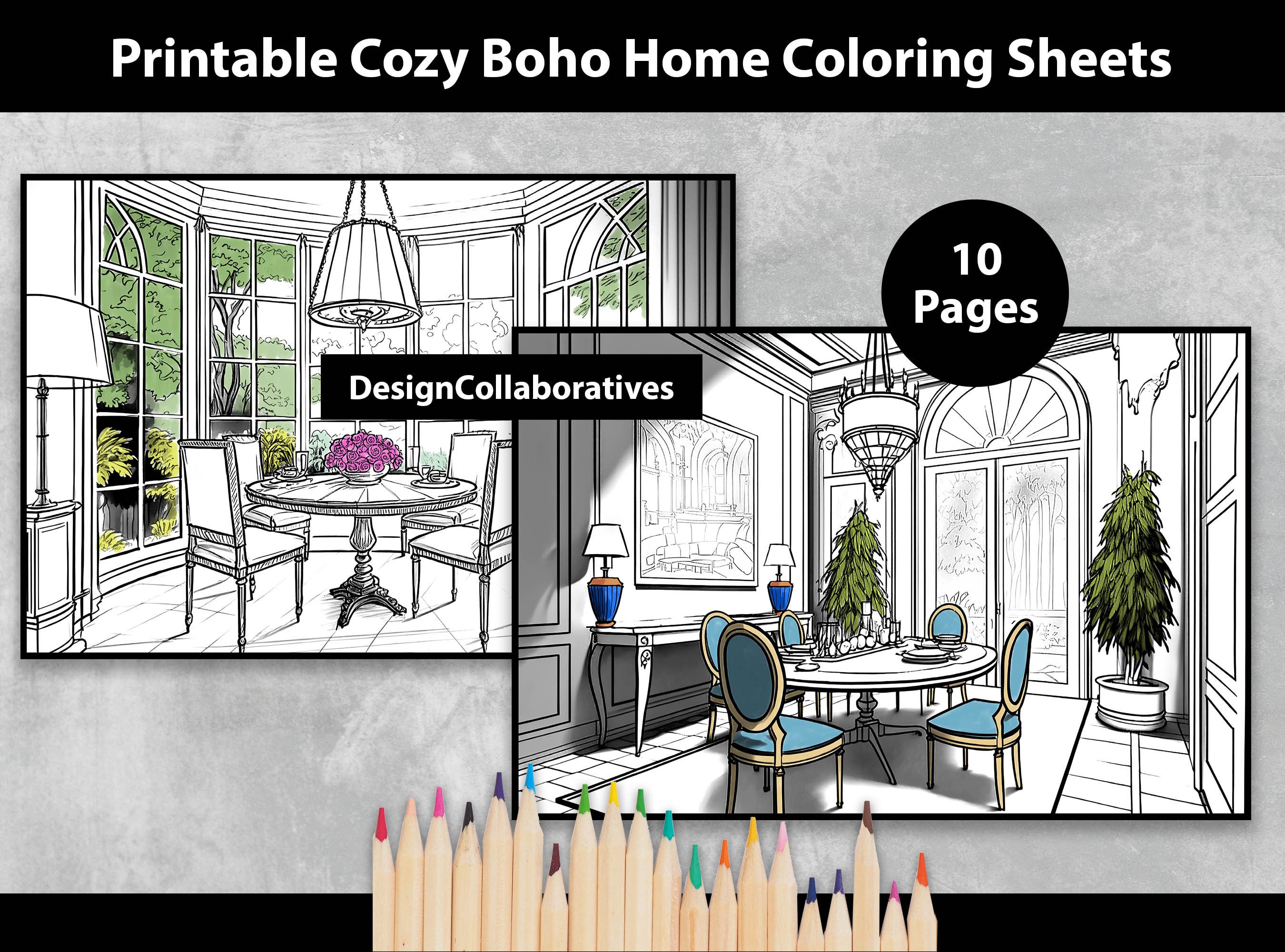 French Home Coloring Pages for Adult French & Parisian Interior Designs ...