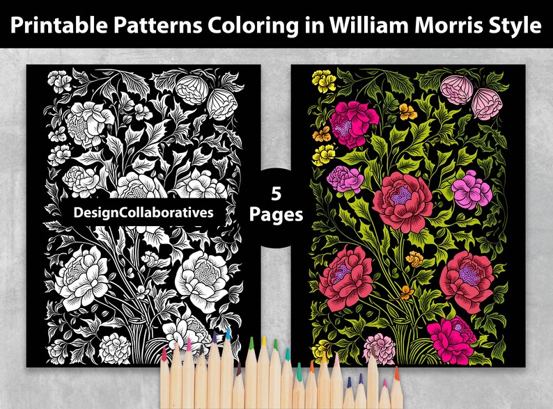 Printable Patterns Adult Coloring Pages William Morris Patterns Flower ...