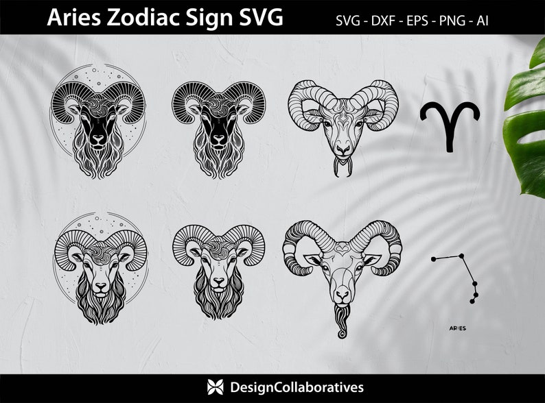 Aries Zodiac Sign Svg Astrology Graphic Svg Aries Symbol Svg Cut Files ...