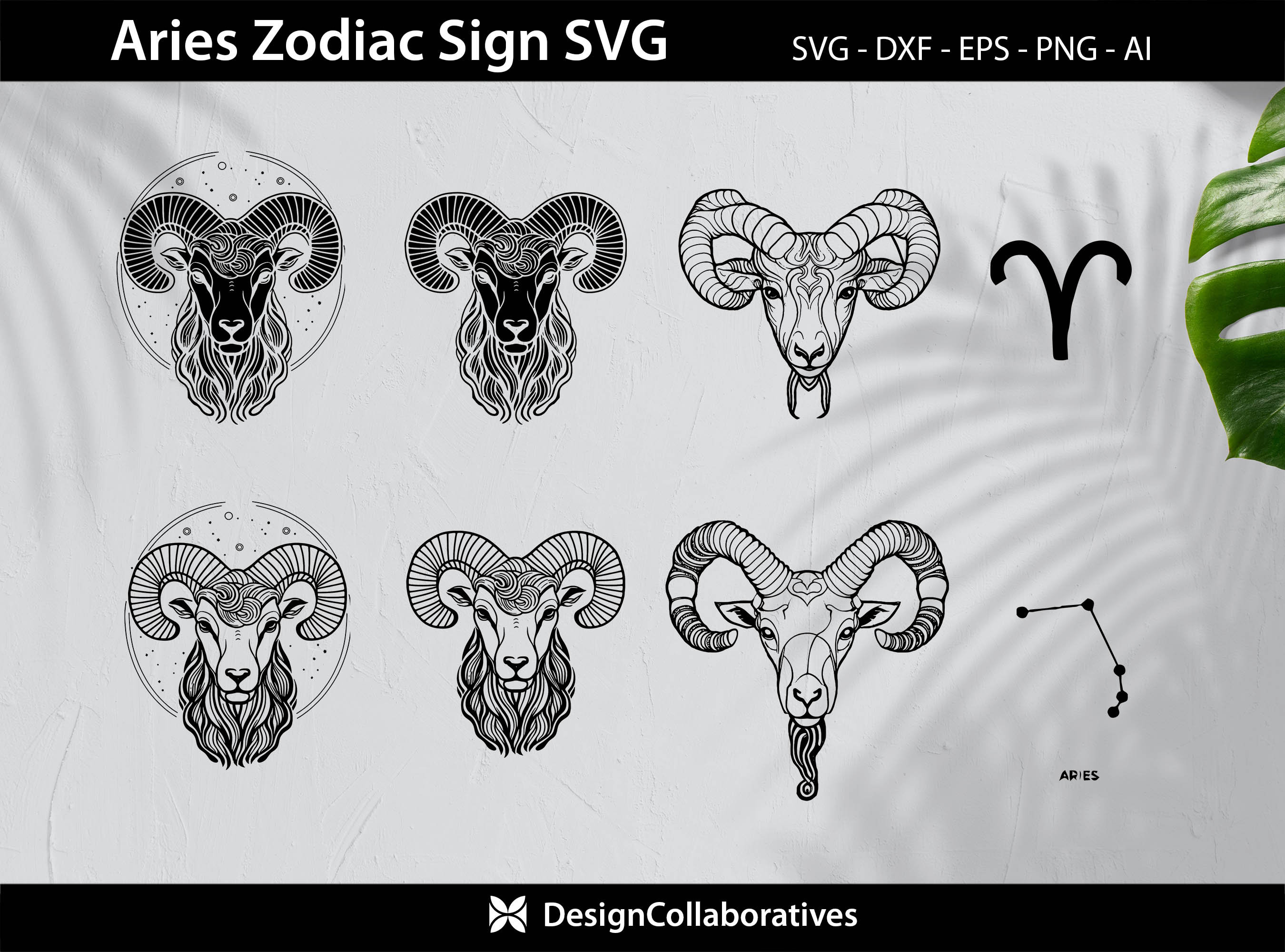 Aries Zodiac Sign Svg Astrology Graphic Svg Aries Symbol Svg Cut Files ...