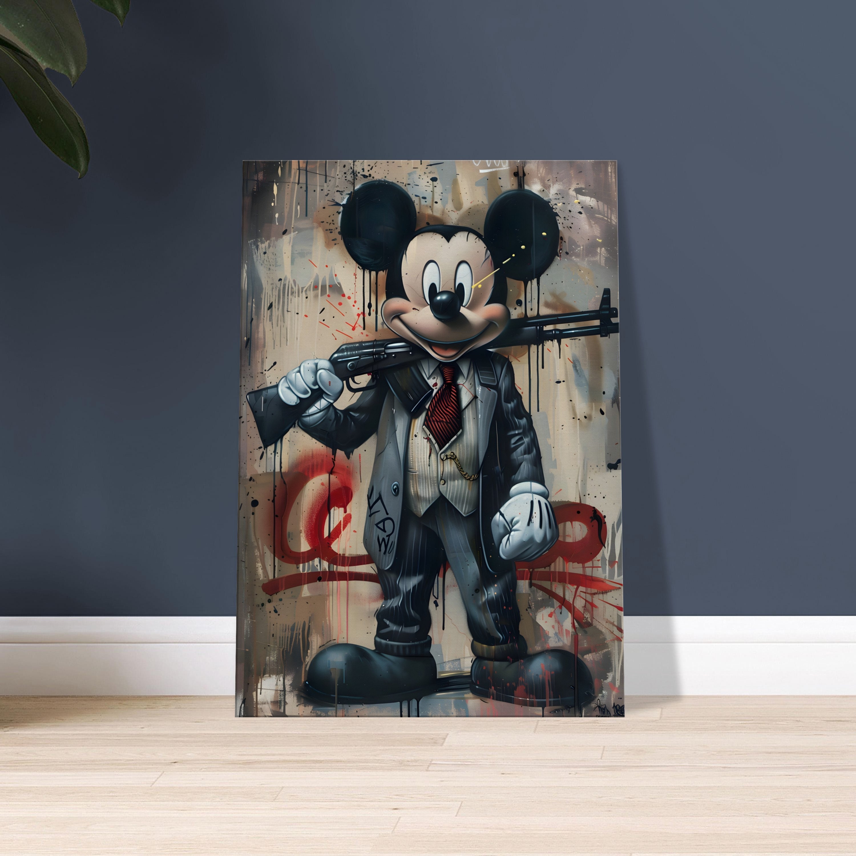 Graffiti Street Art Mouse Holding Rifle Framed Ready to Hang CANVAS ...