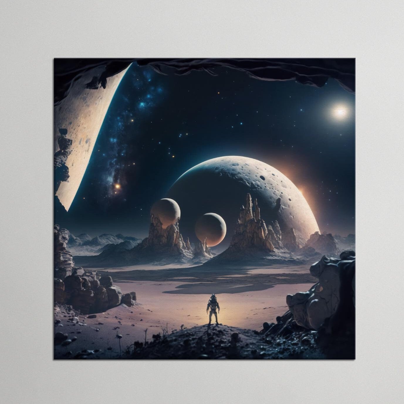 Alien Colonization of Pluto Canvas AI Generated Art Framed Ready to Hang CANVAS Room Decor ...