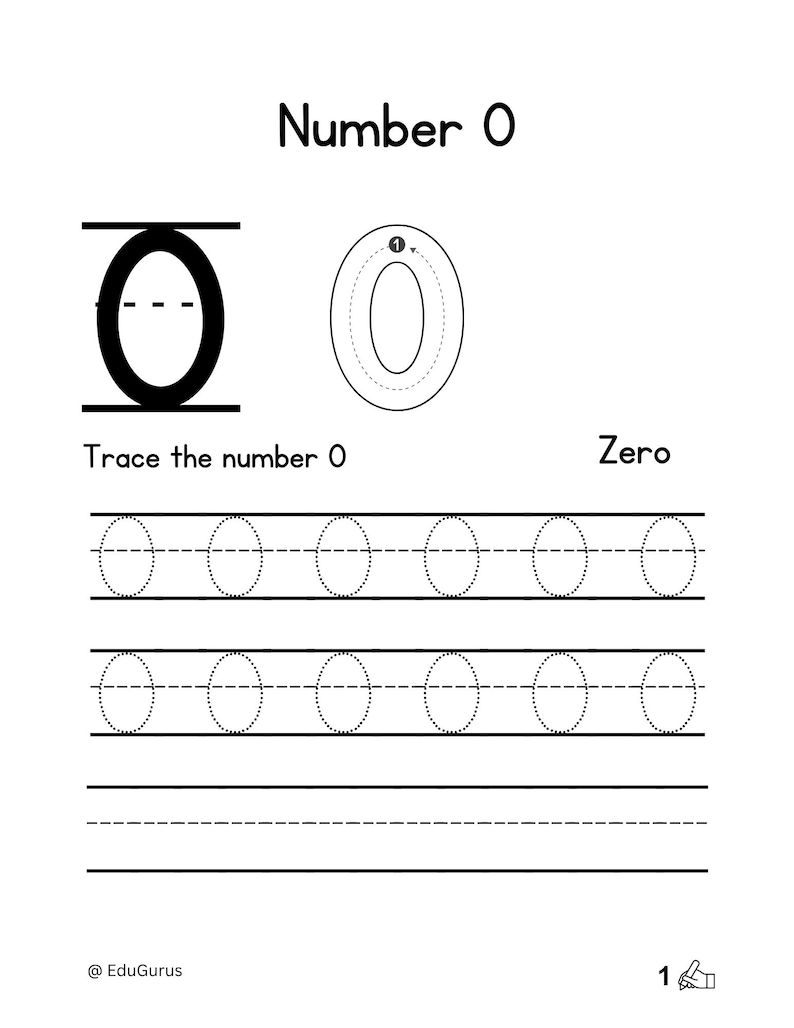 T5_numbers (0-9) Tracing Practice / Printable Numbers / Digital ...