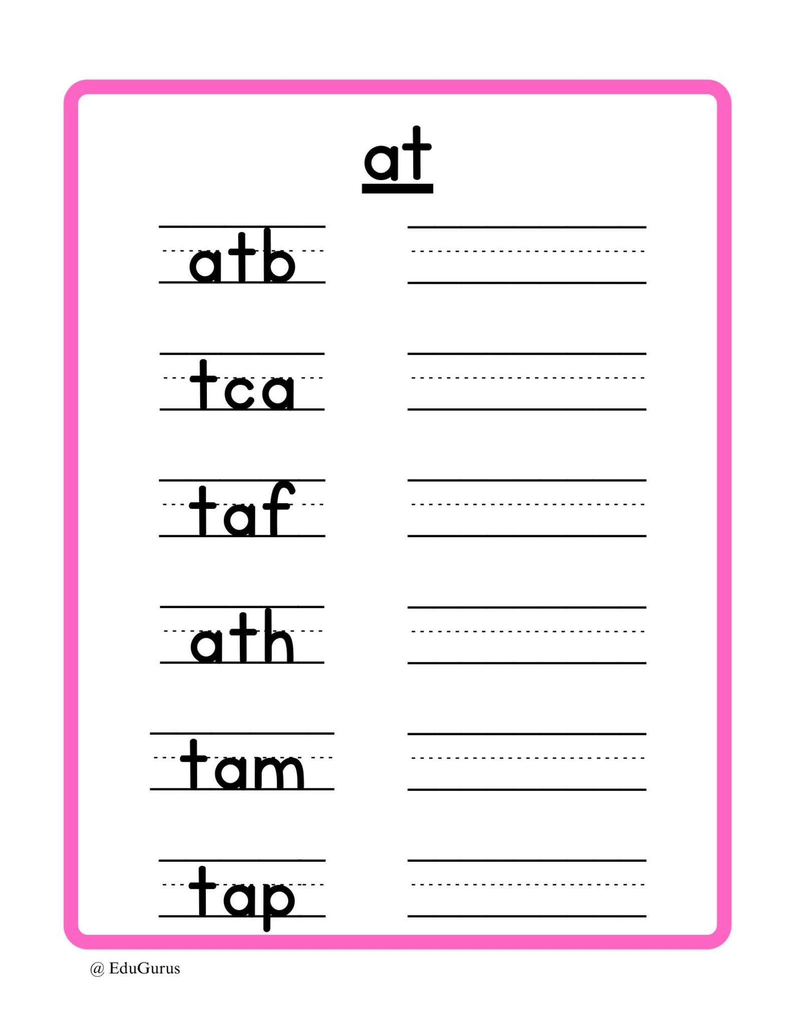 Montessori CVC Word Tracing Cards: Letter A, Phonetic Learning (PDF ...