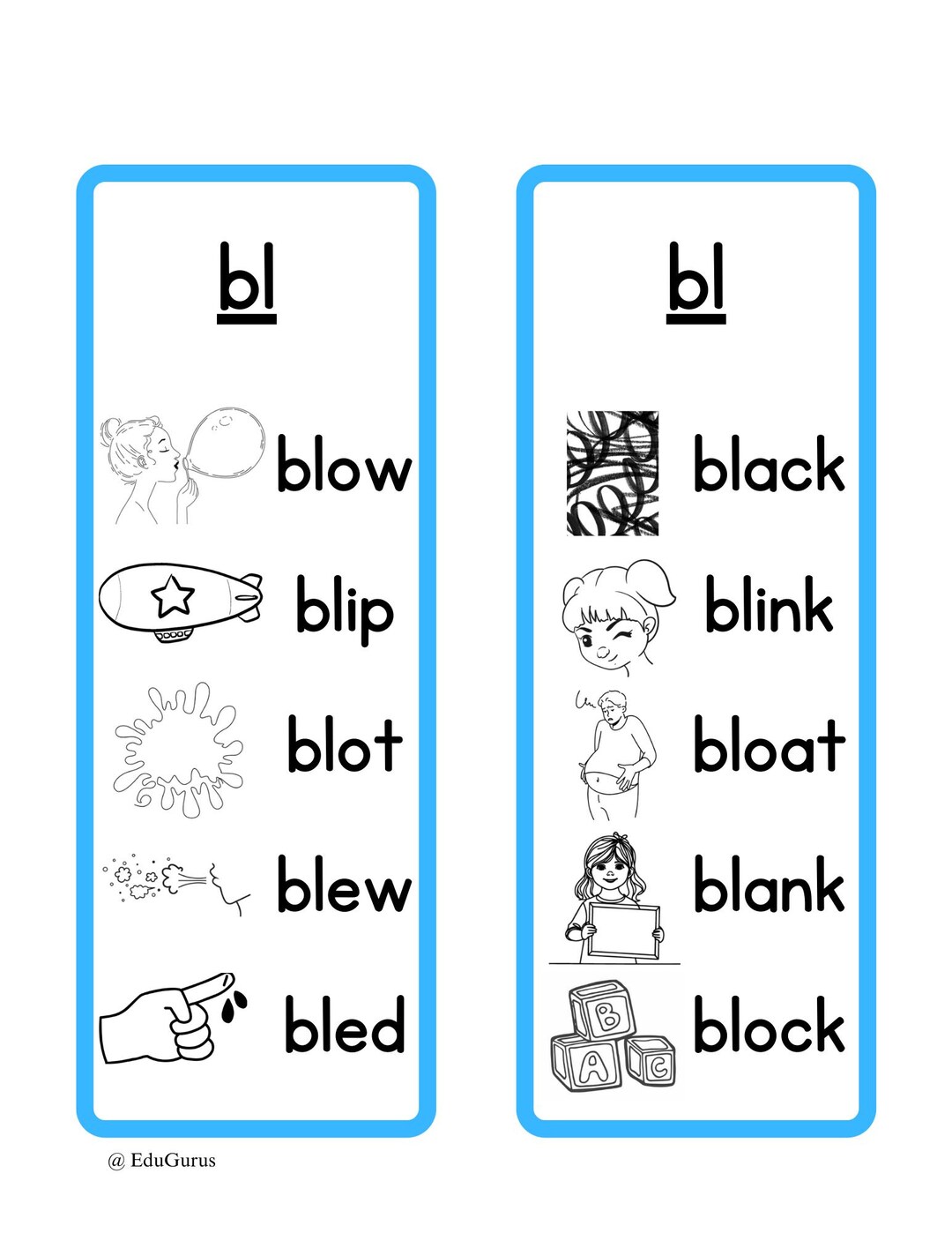 Montessori Beginning Blends Word Lists: Early Literacy, Phonetic ...