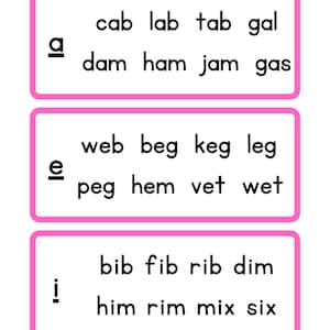Montessori CVC Rhyming Word Cards: Phonetic Reading Practice (digital ...