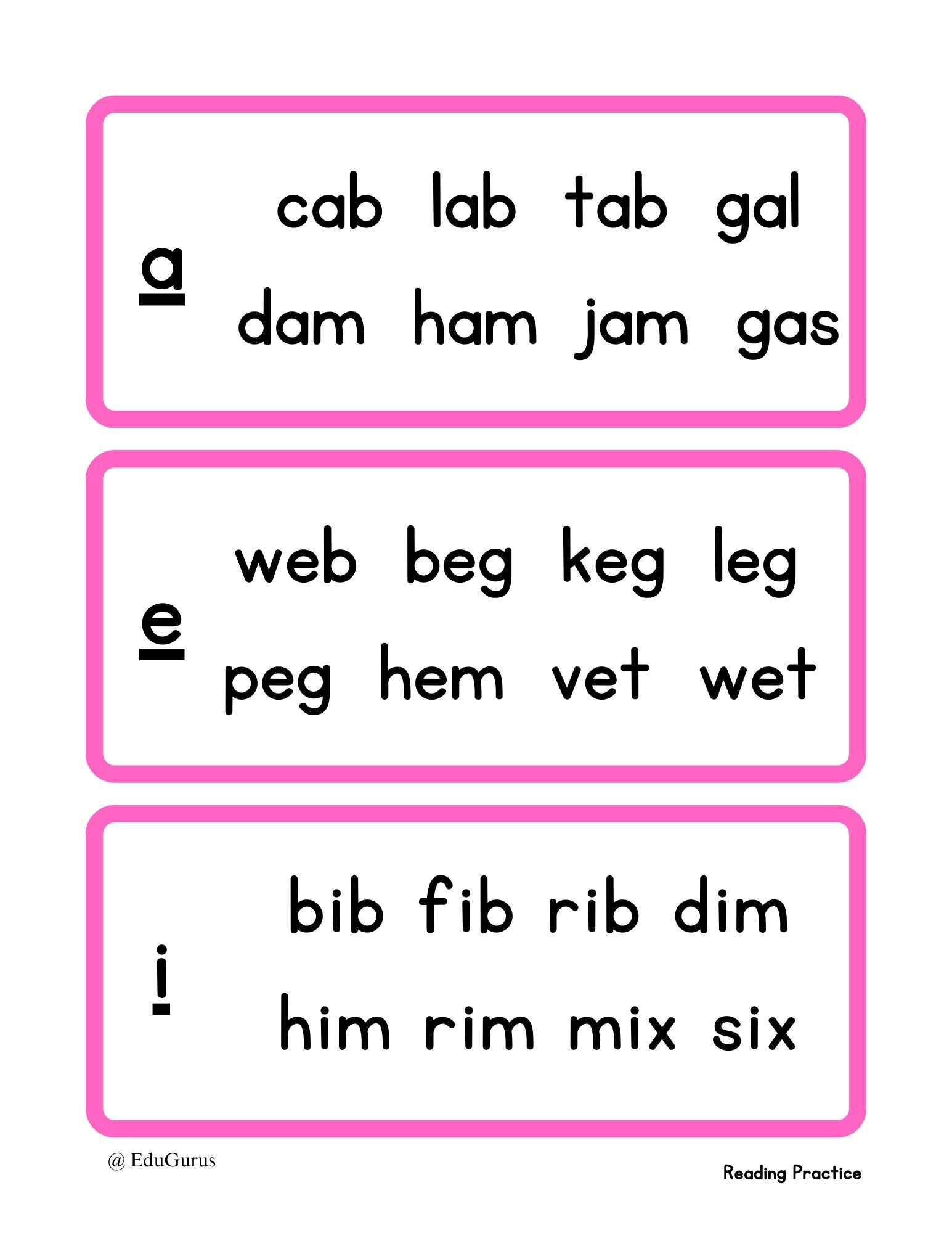 Montessori CVC Rhyming Word Cards: Phonetic Reading Practice (digital ...