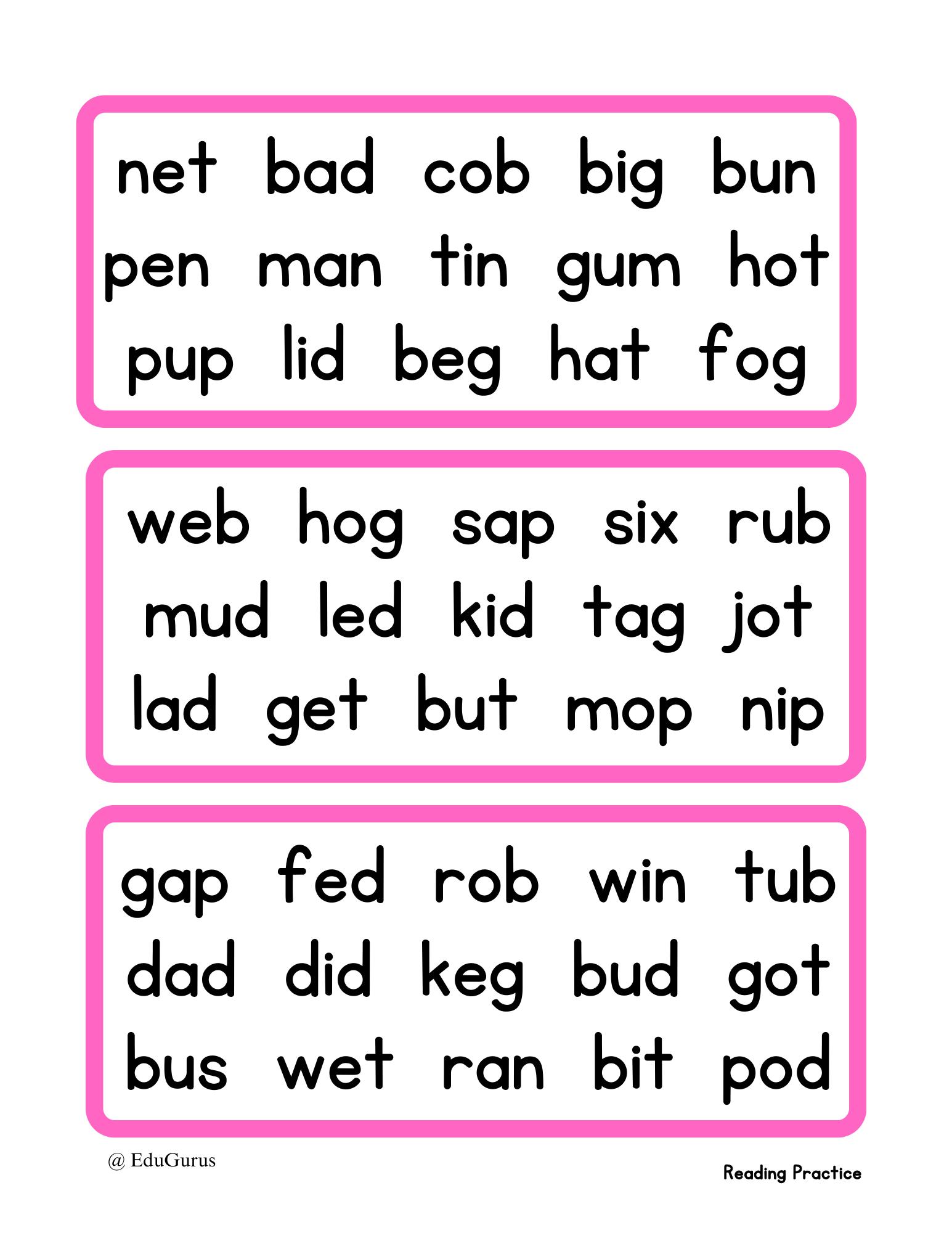 Montessori CVC Rhyming Word Cards: Phonetic Reading Practice (digital ...