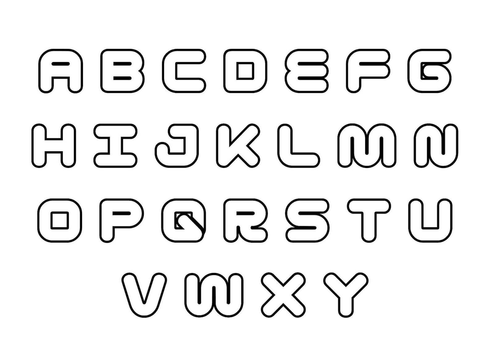 Printable A-Z Letter Templates: 5" Uppercase Outlines (PDF Download) - Etsy