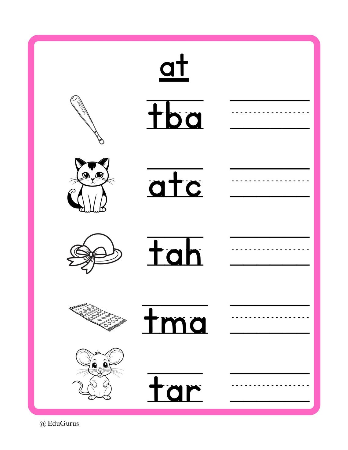 Montessori CVC Word Tracing Cards: Letter A, Phonetic Learning (PDF ...