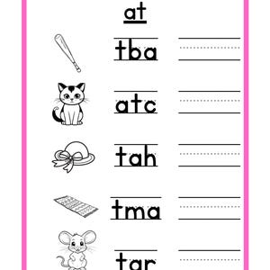 Montessori CVC Word Tracing Cards: Letter A, Phonetic Learning (PDF ...