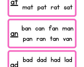 D18a_montessori-inspired CVC & Rhyming Word Practice Cards | Phonetic ...