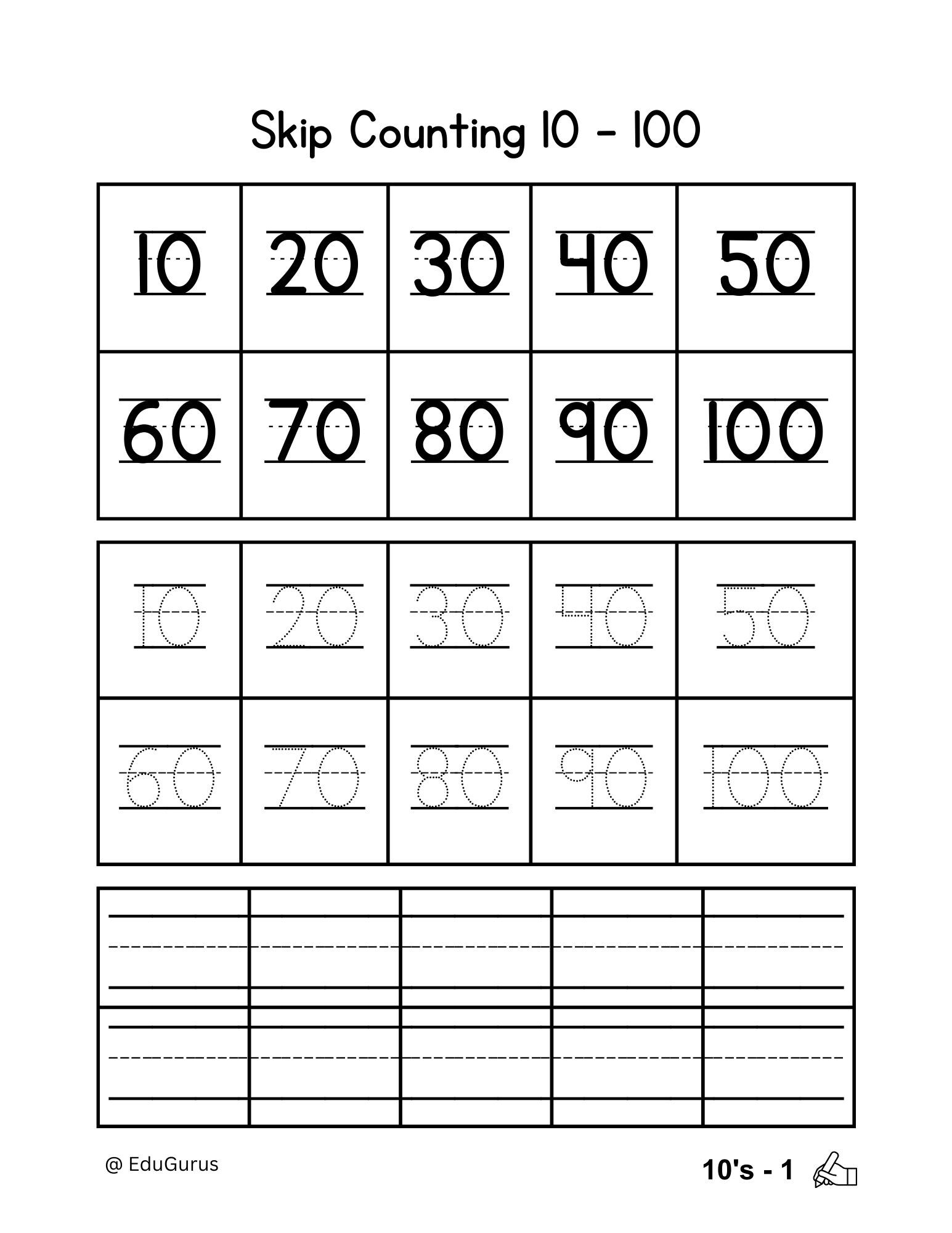 Skip Counting Workbook: Math Practice 5s & 10s (PDF Download) - Etsy