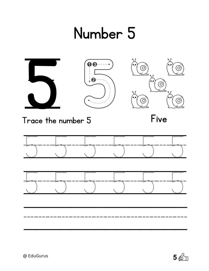 T5_numbers (0-9) Tracing Practice / Printable Numbers / Digital ...