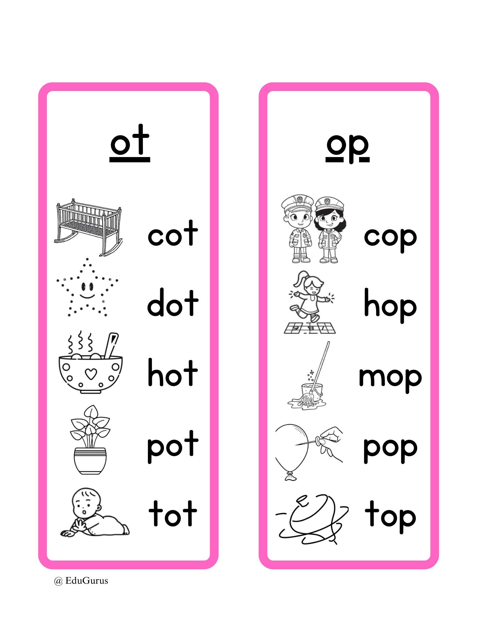 Montessori CVC Word Lists: Letter O, Early Literacy (digital Download ...