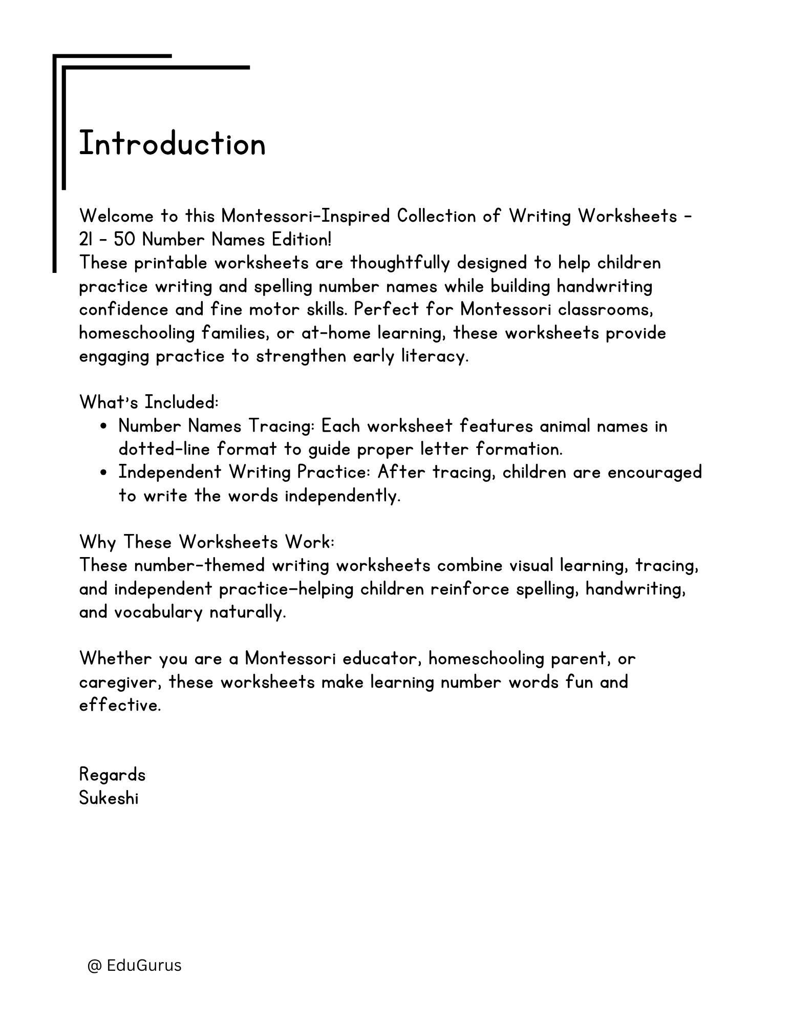 Number Names 21-50 Writing Practice: Montessori-inspired Worksheets ...