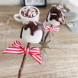 Fake Hot Cocoa Marshmallow on A Stick, Fake Peppermint Marshmallows ...