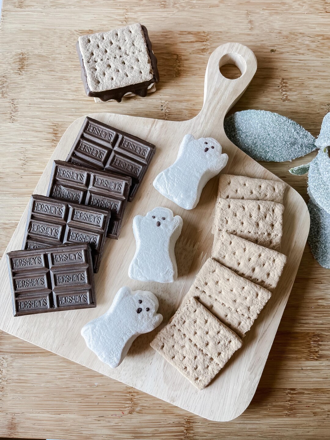 Halloween S'more Set, Faux Marshmallows, Faux Chocolate Bars & Faux ...