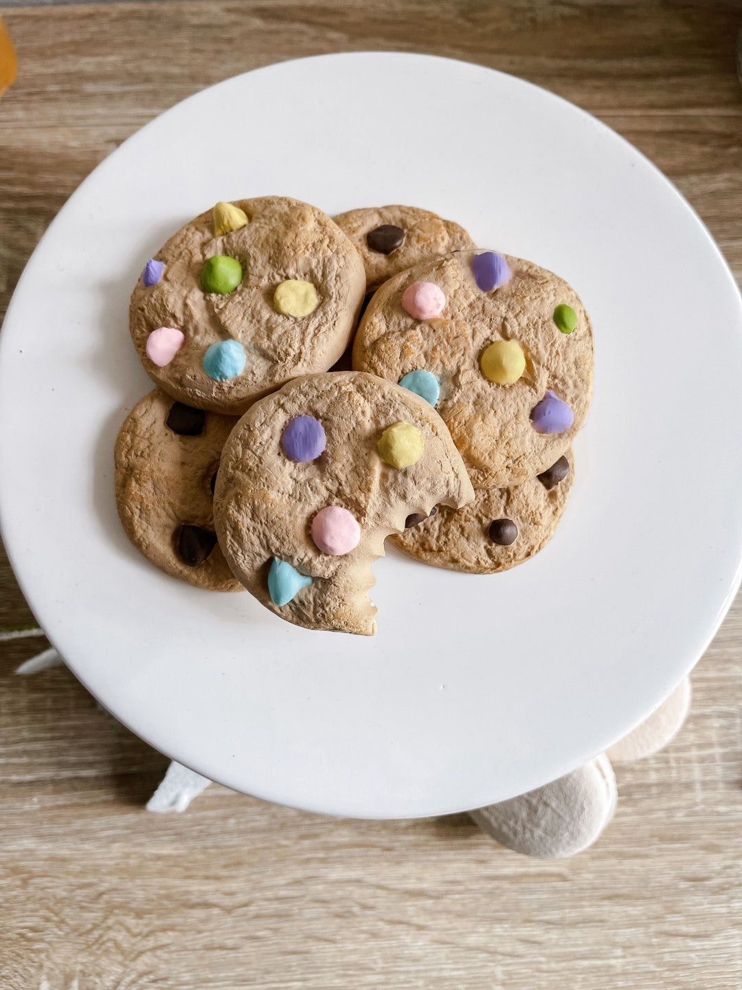 Faux Pastel Chocolate Chip Cookies, Set of Cookies, Cookies & Milk ...